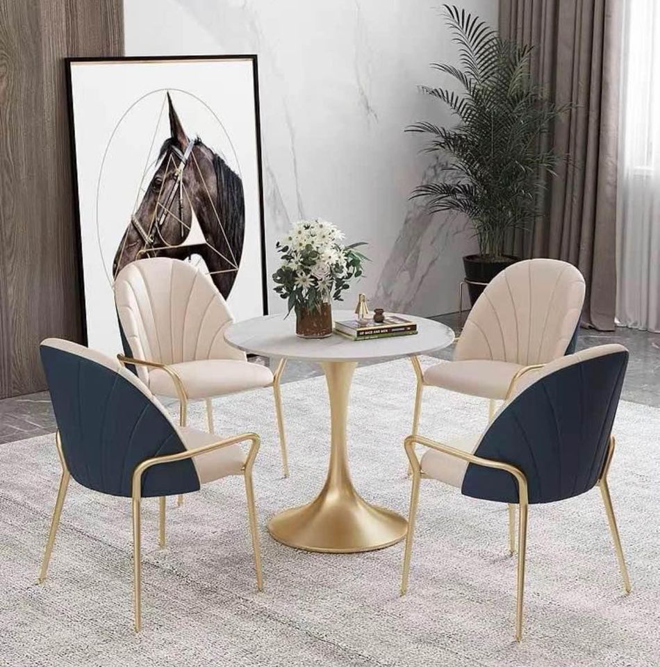 Modern Dining/Breakfast Table Round Sintered Stone Top – WAYSAVING